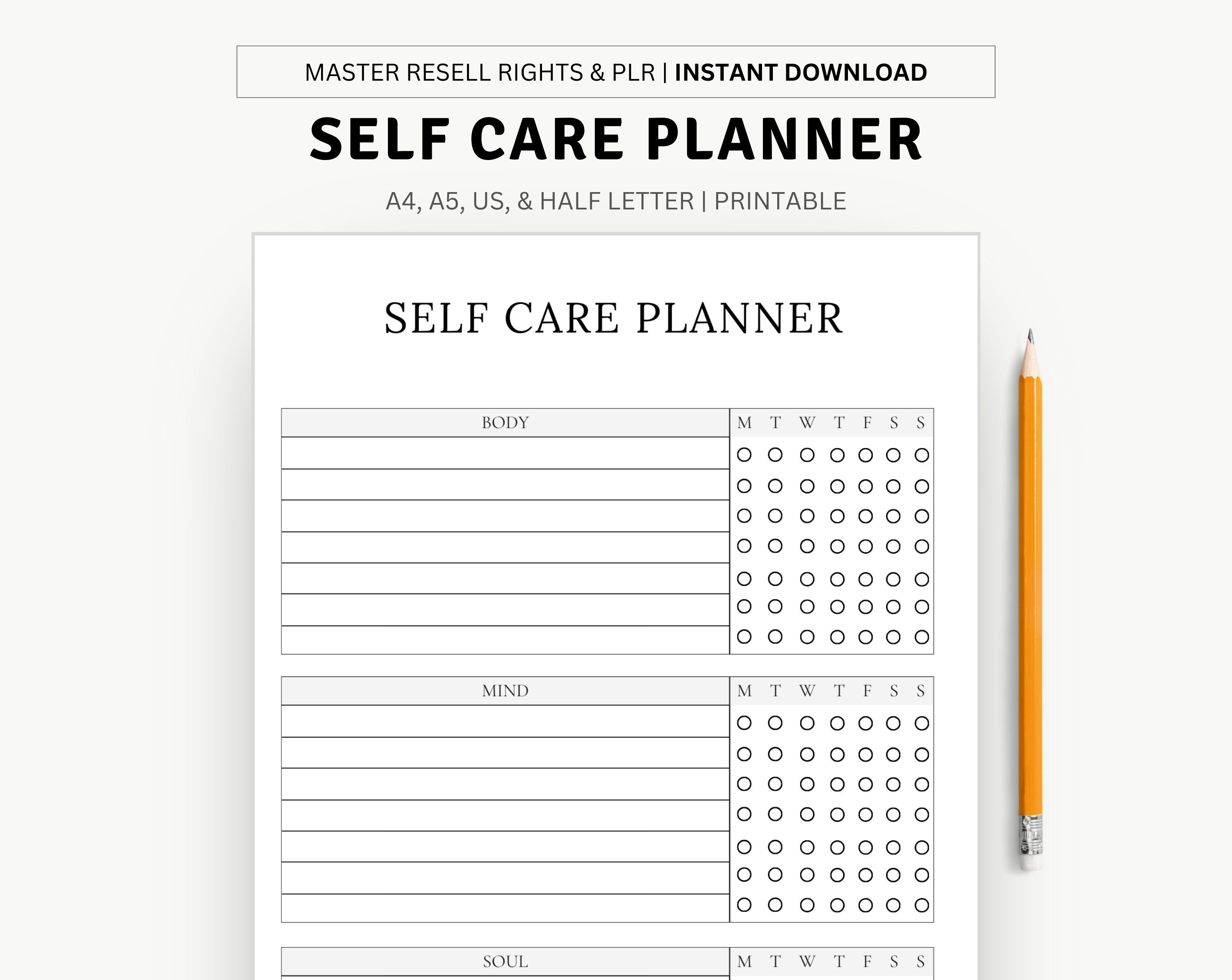 Ultimate Self-care Planner: Printable Daily Organizer for a Balanced ...