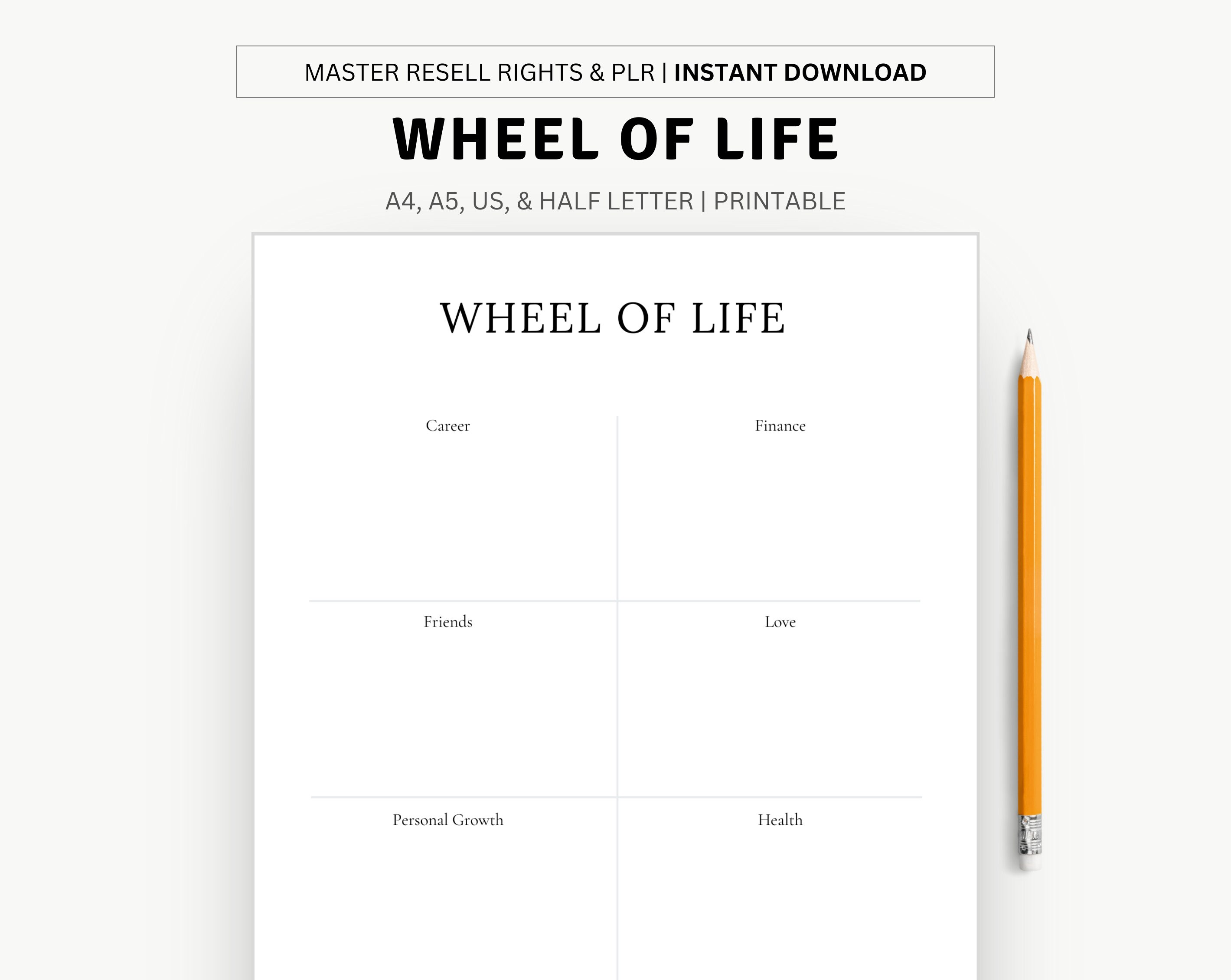Wheel of Life Printables Instant Download - Transform Your Daily ...
