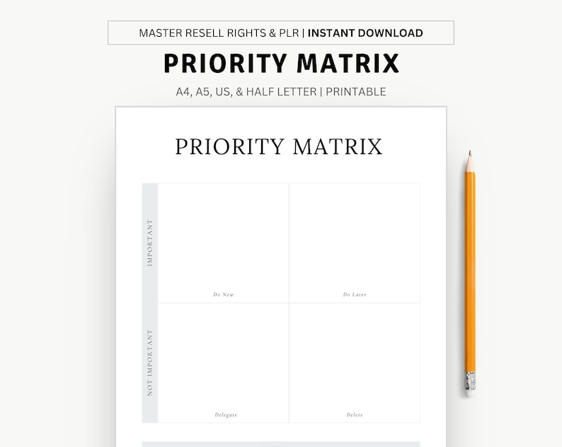 Ultimate Priority Matrix Printable Planner Page Boost Productivity ...