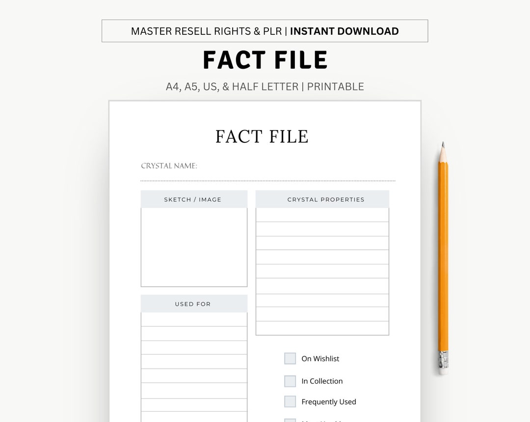 Unleash Your Creativity With the Printable Fact File Digital Planner ...