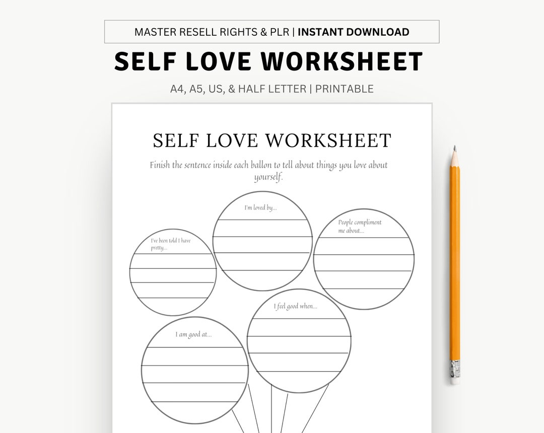 Self Love Worksheet Spirituality and Awakening - Etsy