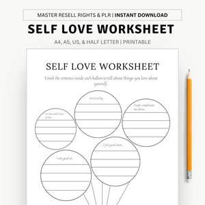 Self Love Worksheet Spirituality and Awakening - Etsy