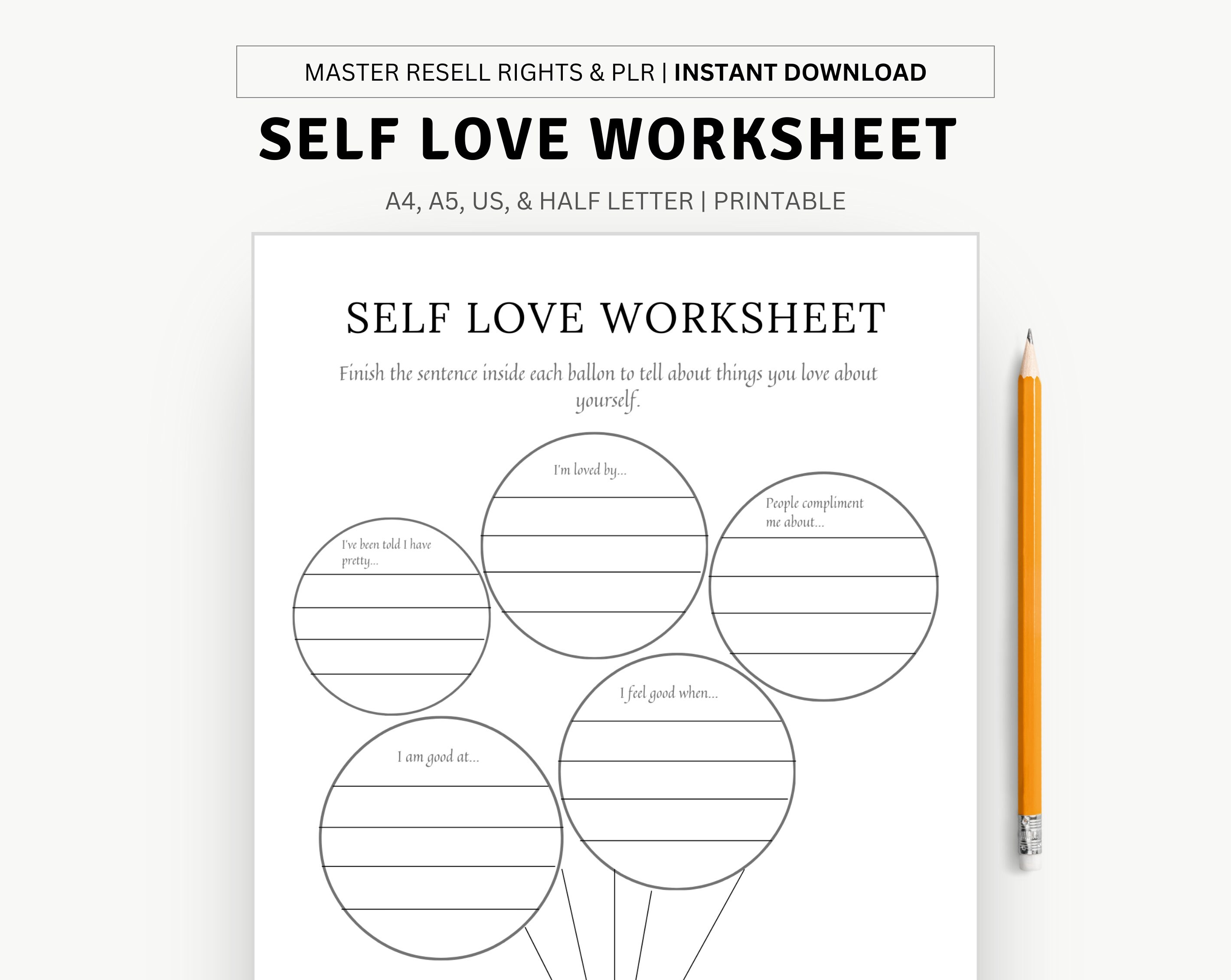Self Love Worksheet Spirituality and Awakening - Etsy