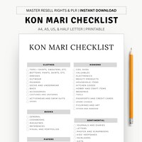 Printable Konmari Method Sheet, Home Declutter Sheet, Printable Tidying ...