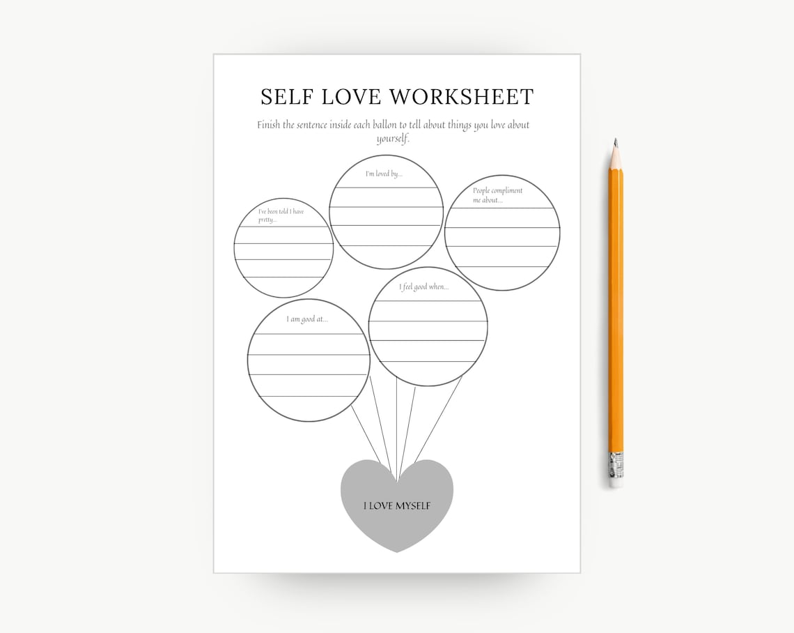 Self Love Worksheet Spirituality and Awakening - Etsy