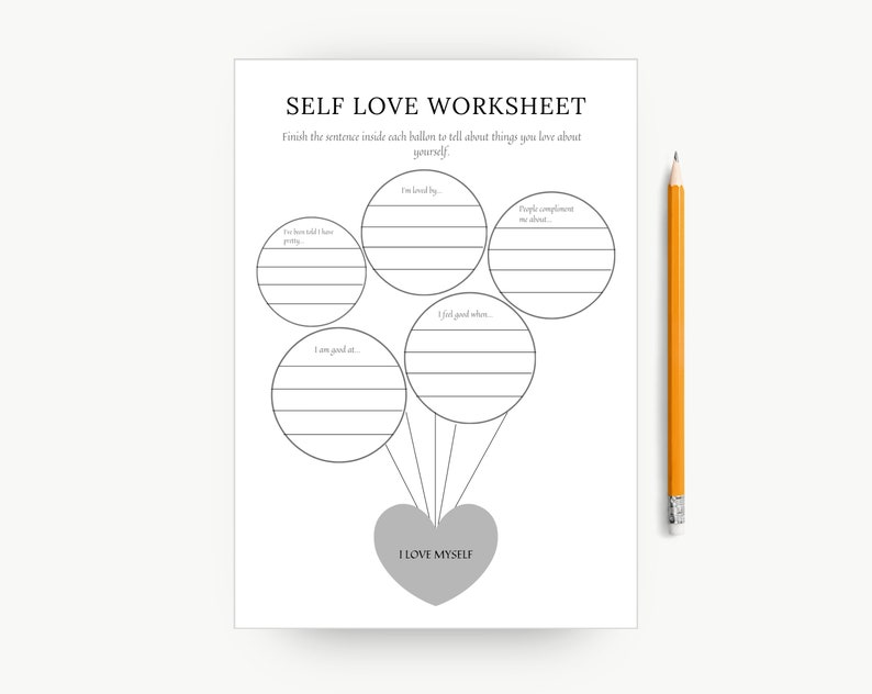 Self Love Worksheet Spirituality and Awakening - Etsy