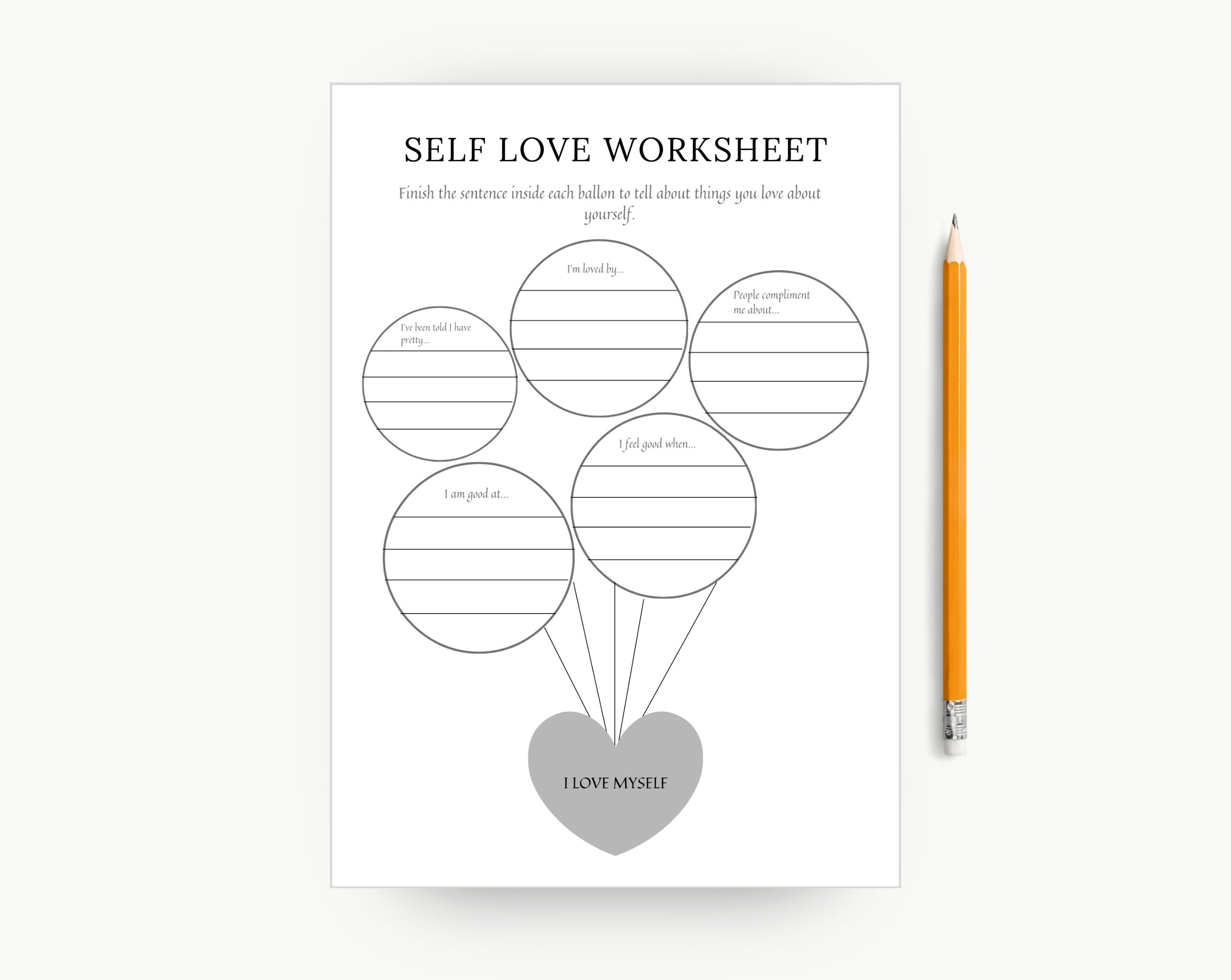 Self Love Worksheet Spirituality and Awakening - Etsy