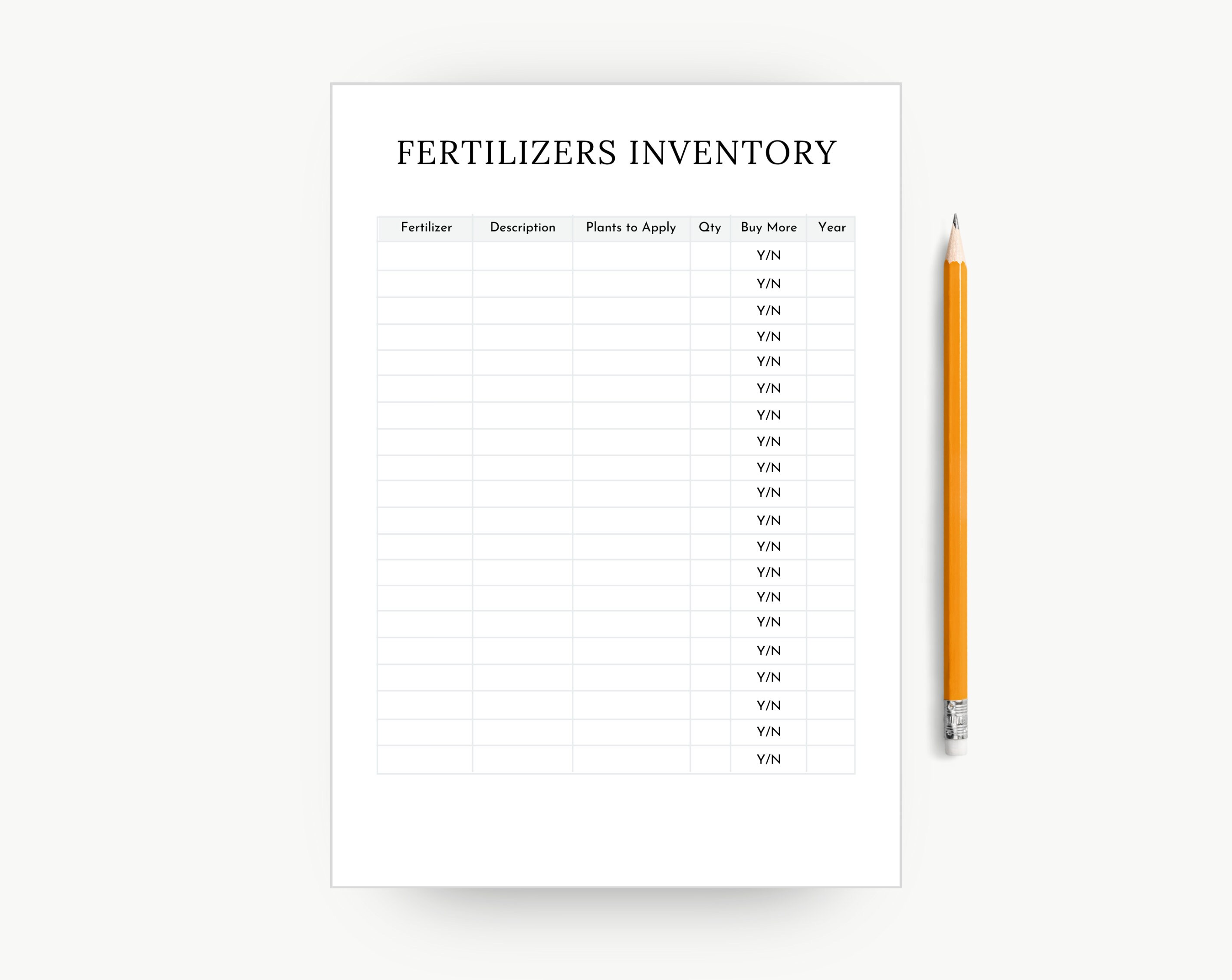 Fertilizers Inventory Tracker Printable, Fertilizer Schedule & Tracker ...