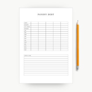Debt Payoff Tracker, Printable Budget Planner, Debt Payoff Log, Debt ...