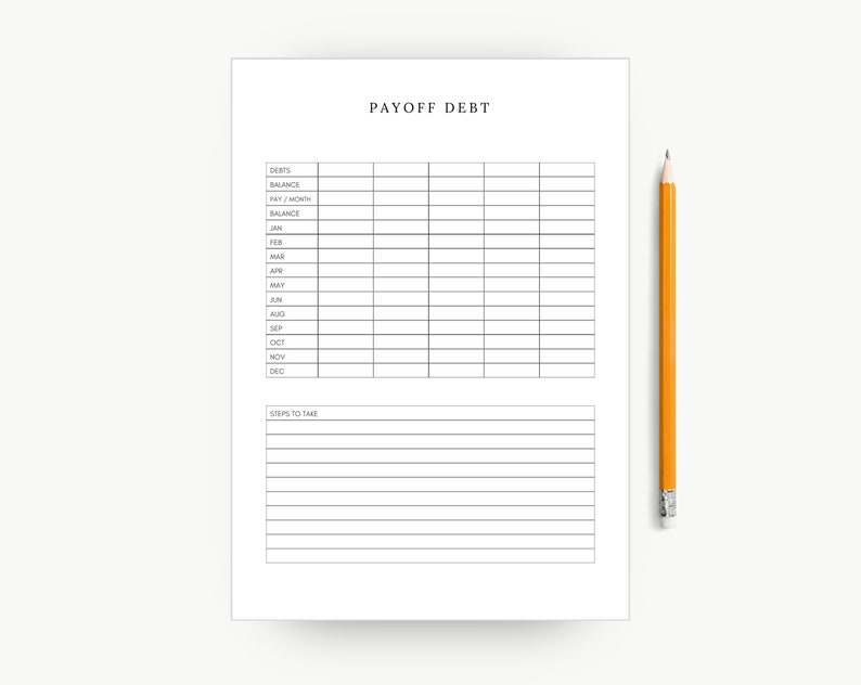 Debt Payoff Tracker, Printable Budget Planner, Debt Payoff Log, Debt ...