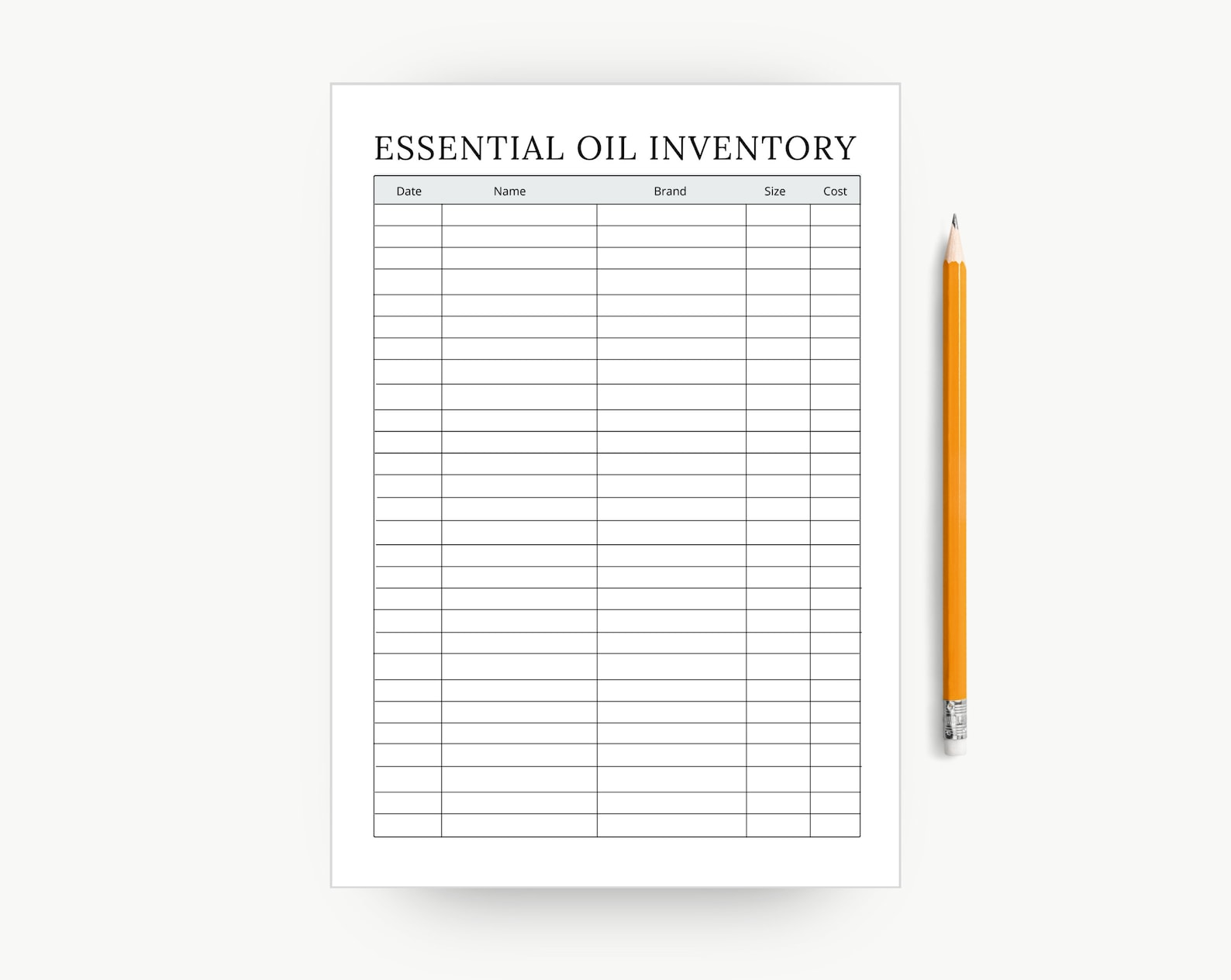Printable Essential Oil Inventory Tracker, Essential Oils Inventory ...