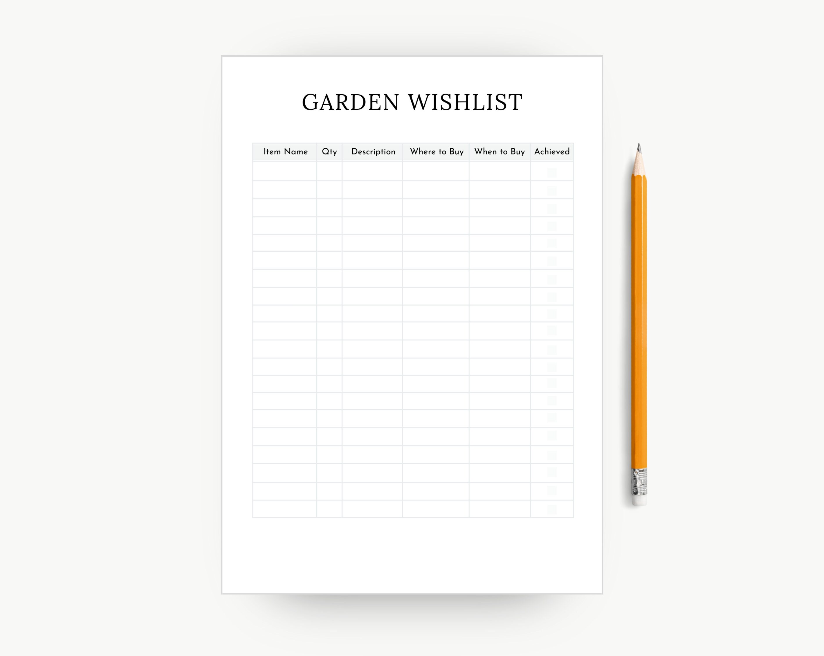Garden Wishlist Planner Printable A4, A5, US Letter, Half Letter ...