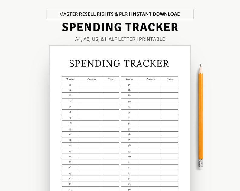 Printable Spending Tracker Planner, Expense Tracker, Budget Template ...