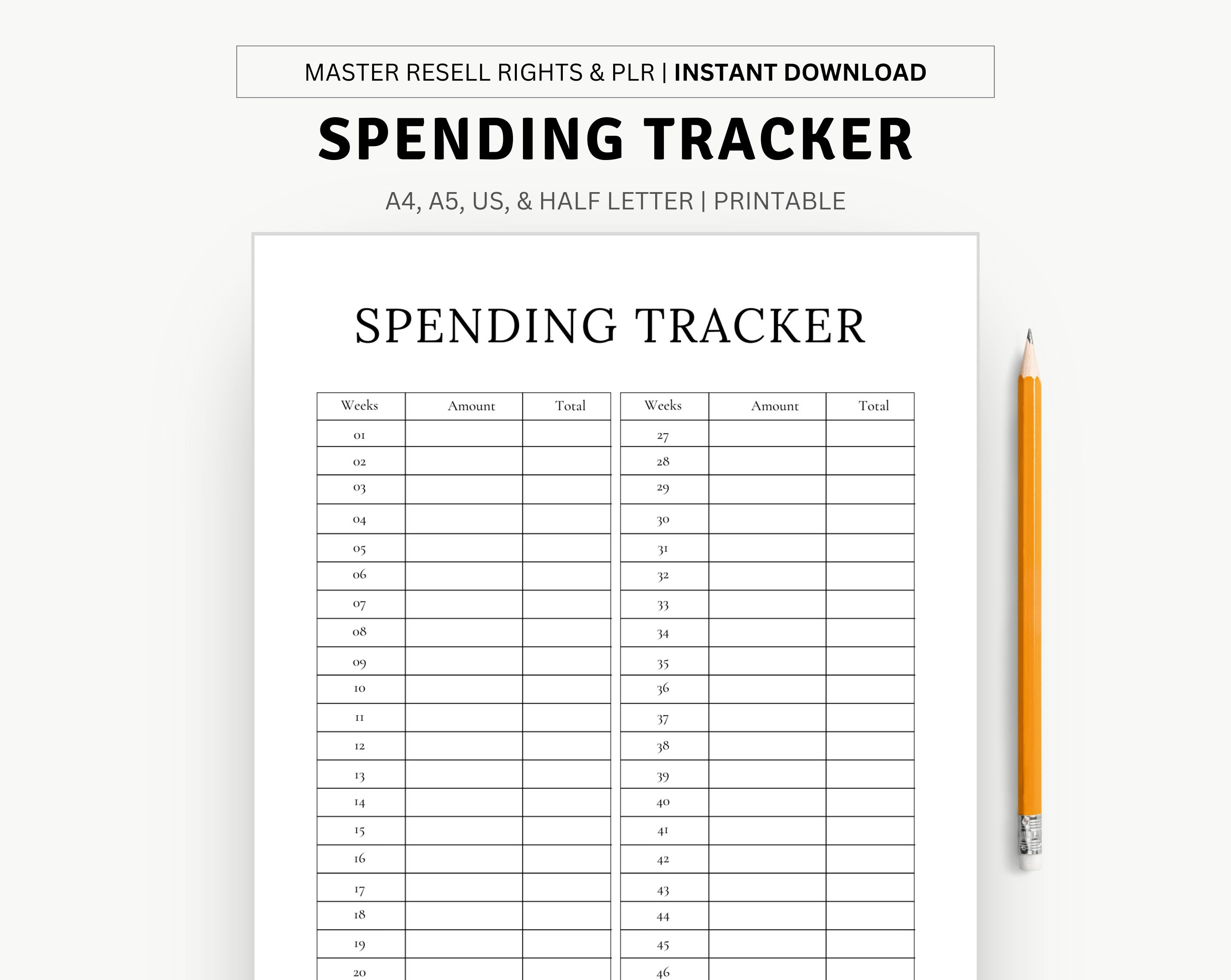 Printable Spending Tracker Planner, Expense Tracker, Budget Template ...
