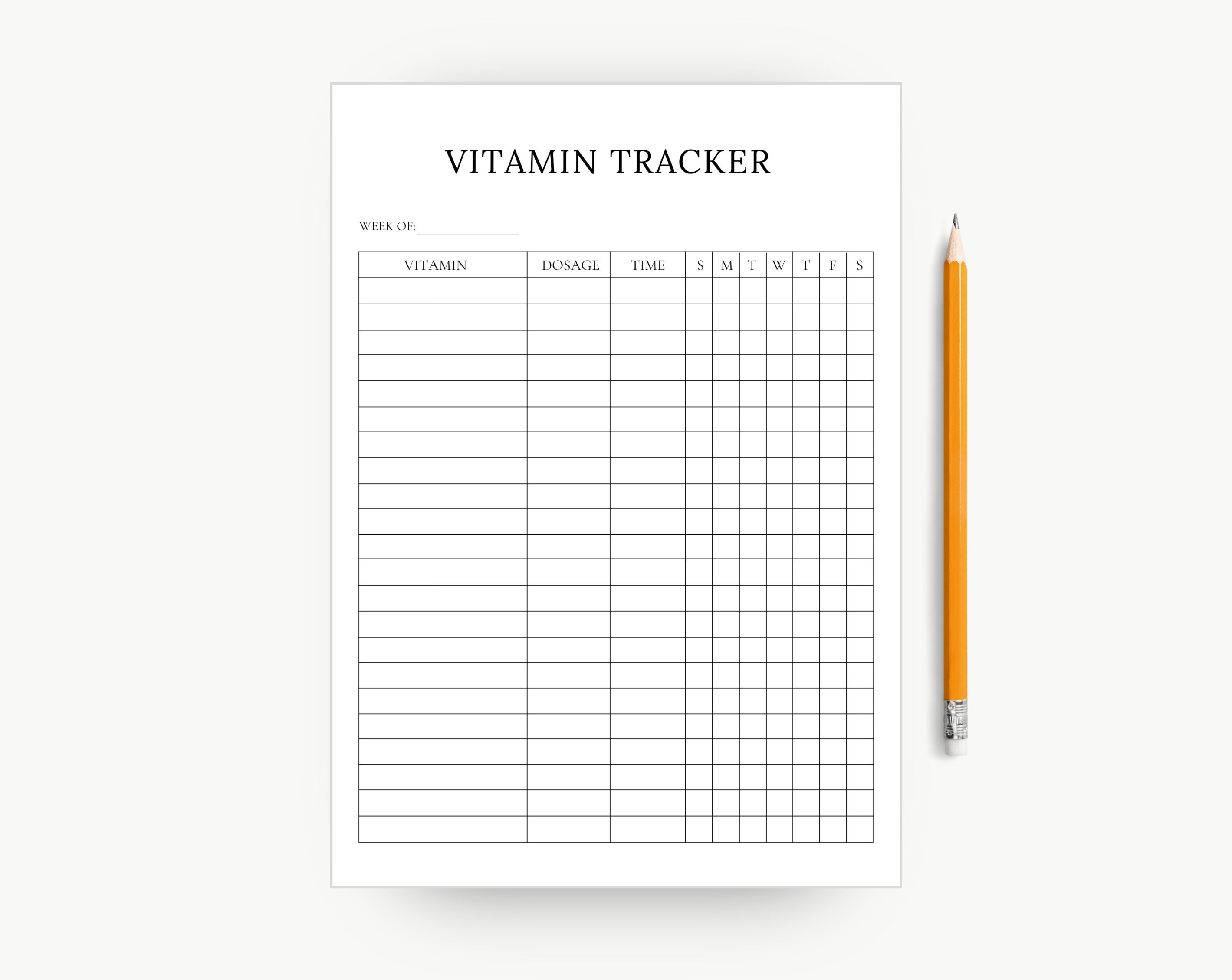 Printable Vitamin Tracker Planner - Achieve Your Health Goals With Our ...