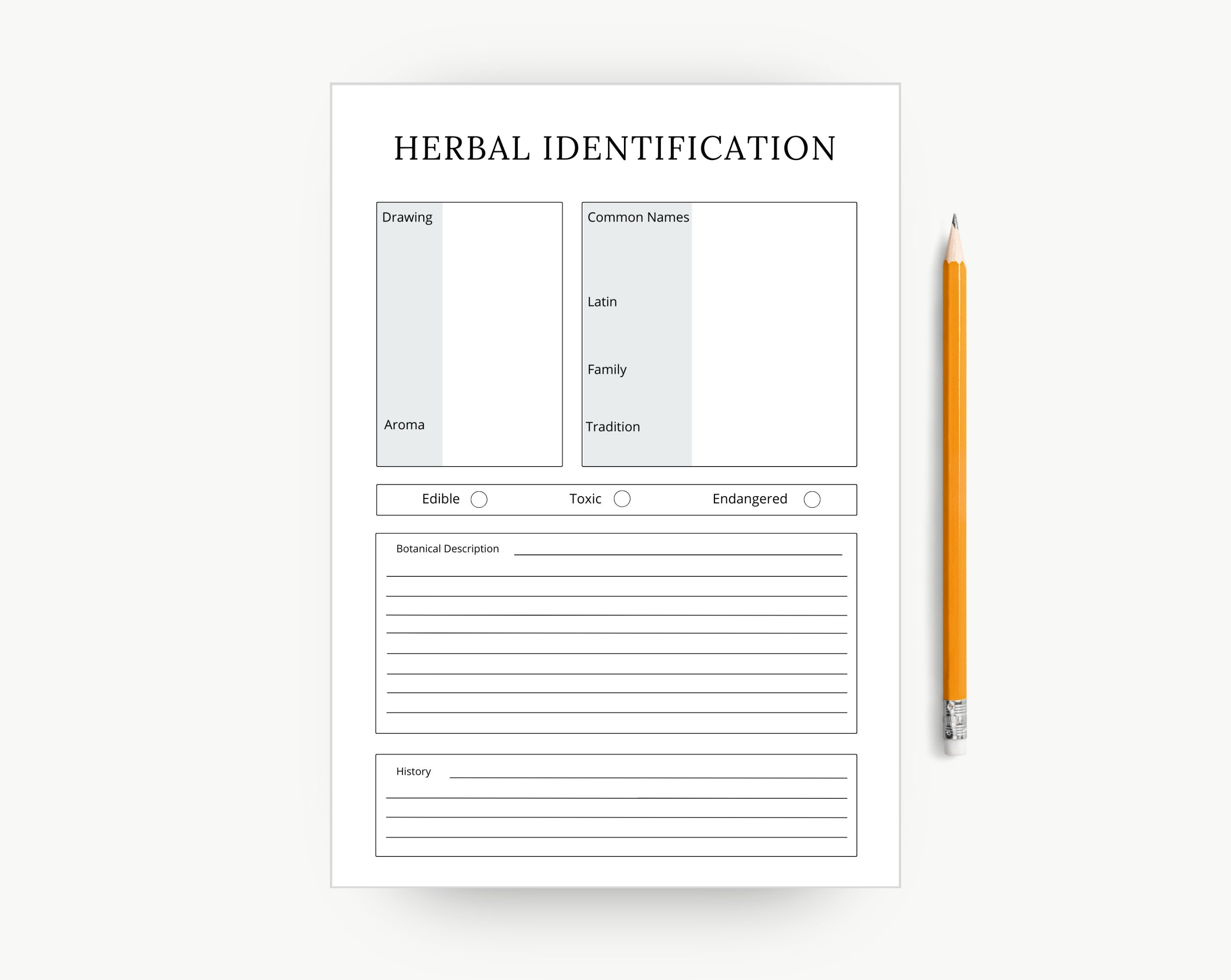 Herbal Identification Printable Planner Ultimate Guide for Plant Lovers ...