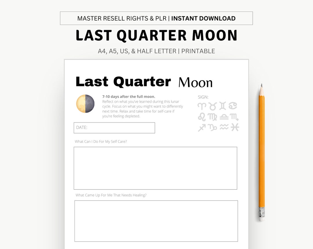 Printable Last Quarter Moon Art - Instant Download for Quick Start - Etsy
