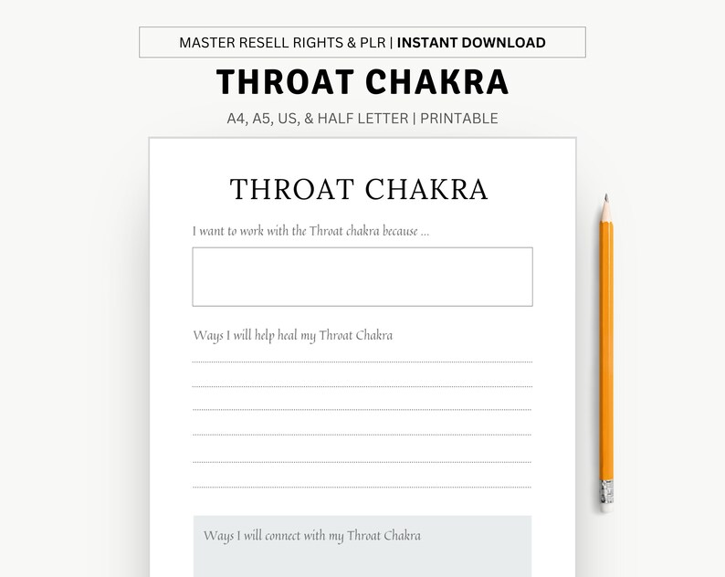 Printable Throat Chakra Planner - Instant Download for A4, A5, US ...