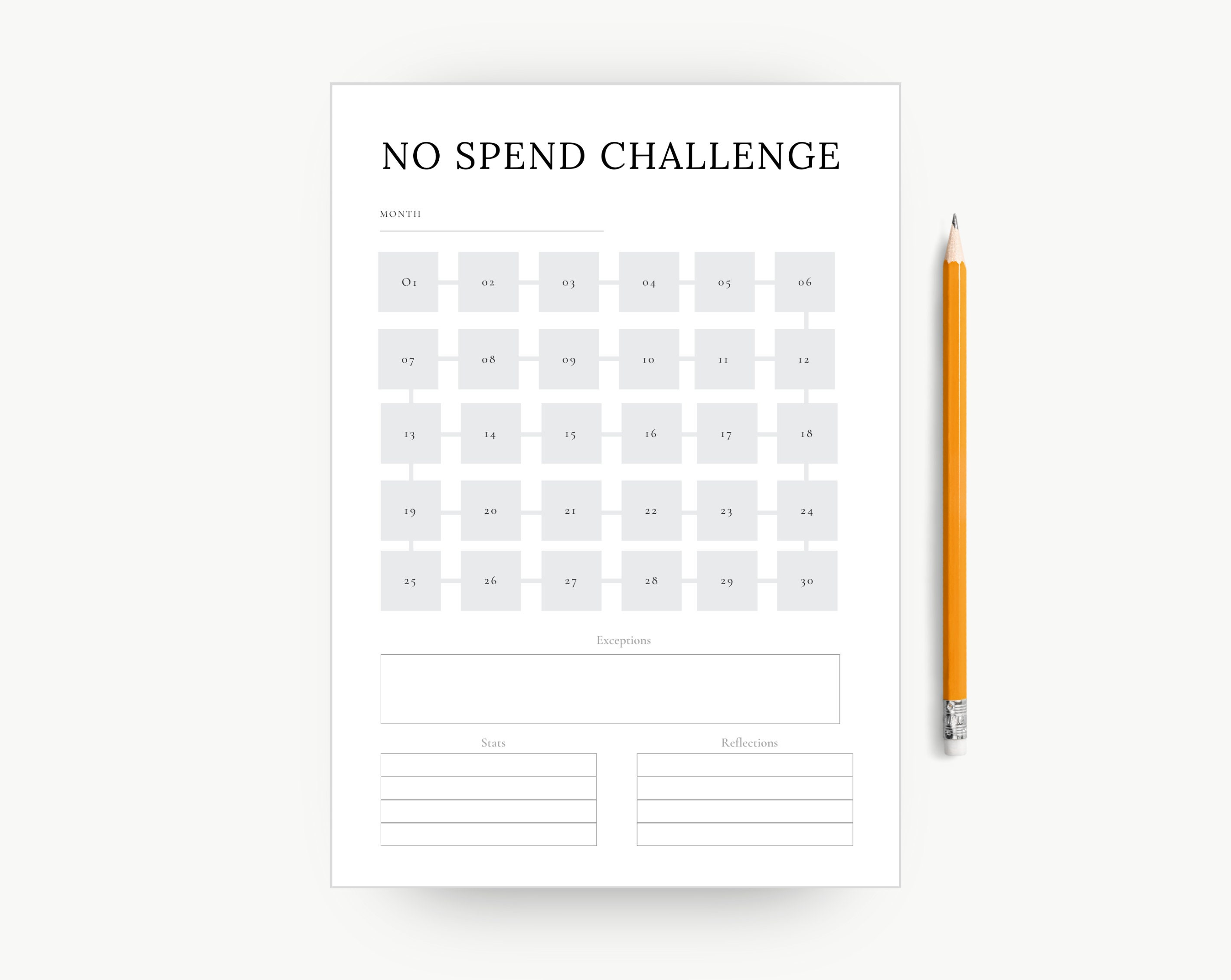 No Spend Challenge Printable Planner, Money Saving Challenge, No ...
