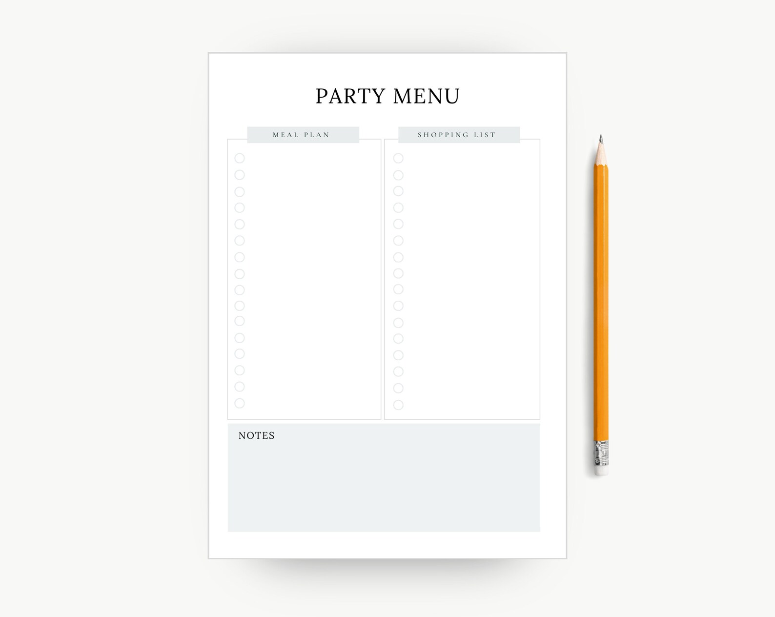 Printable Party Menu Planner, Birthday Menu Planner, Party Planning ...