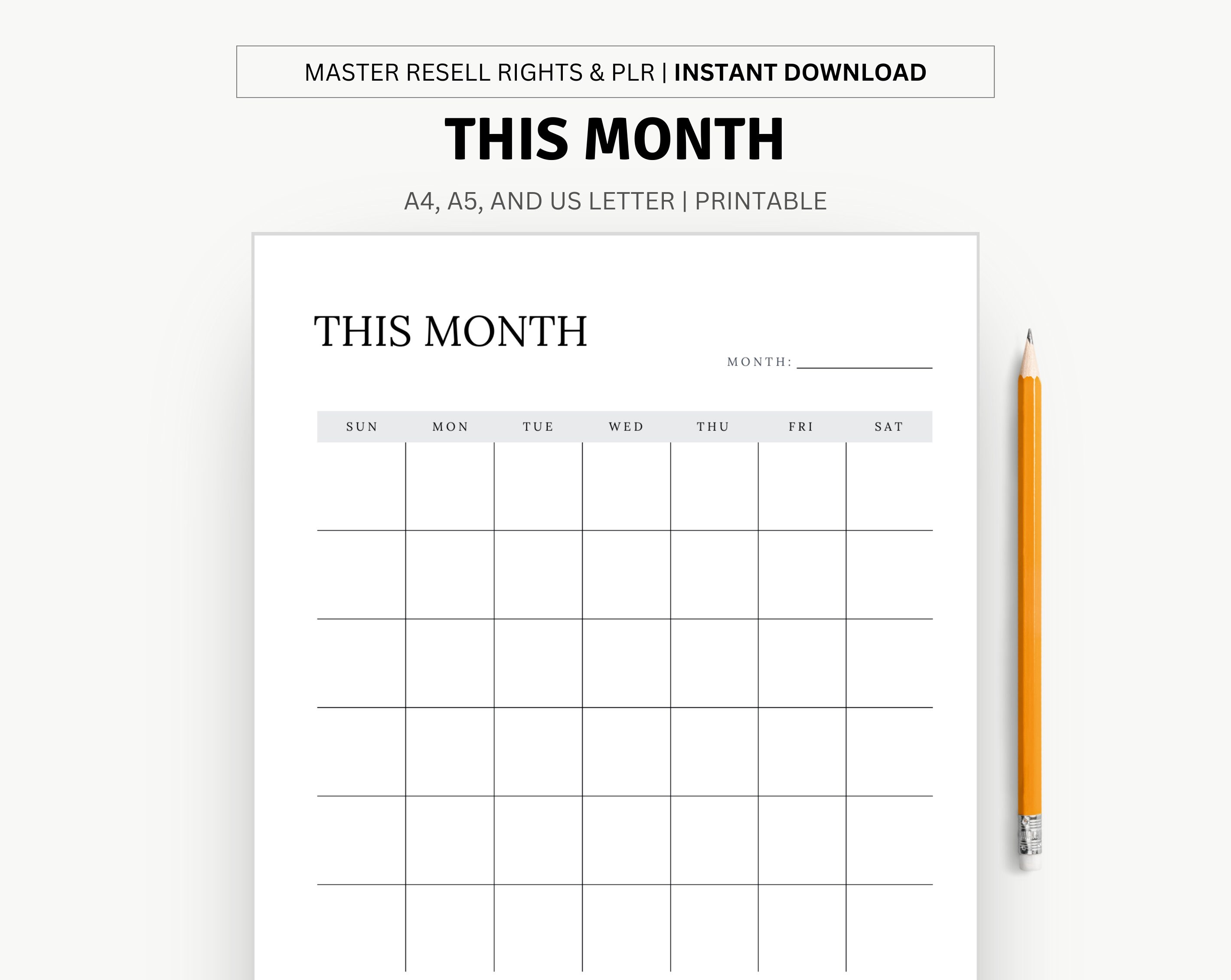 Instant Download This Month Printable - Start Your Project Now! - Etsy