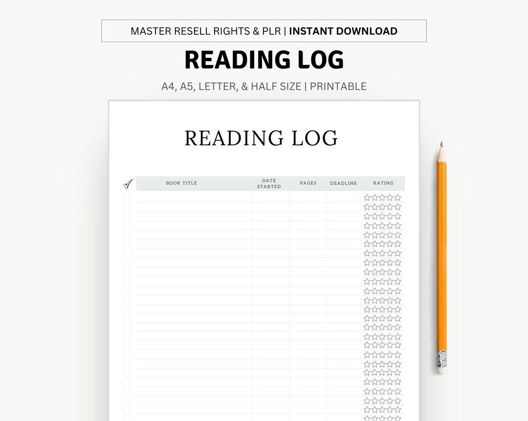 Reading Log Printable Reading Tracker Books to Read Books I've Read ...