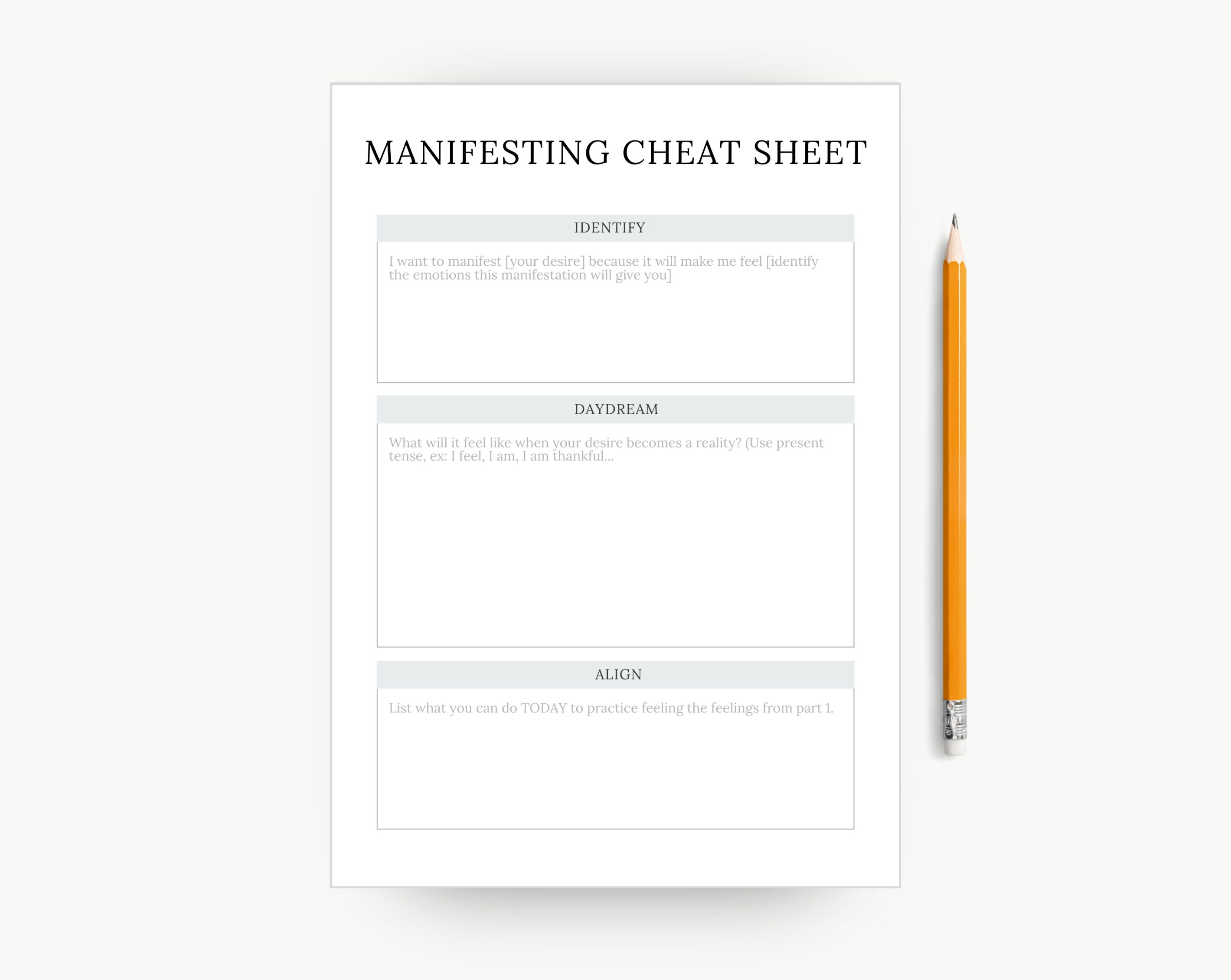 Printable Manifesting Cheat Sheet Planners Instant Download Home and ...
