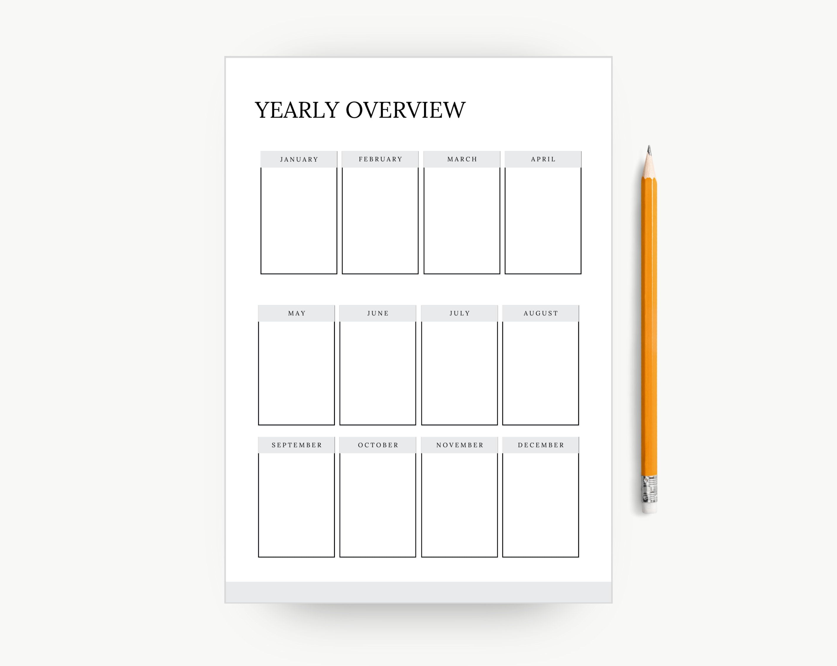 2024 Yearly Overview Planner Printable Month-to-month Objective Annual ...