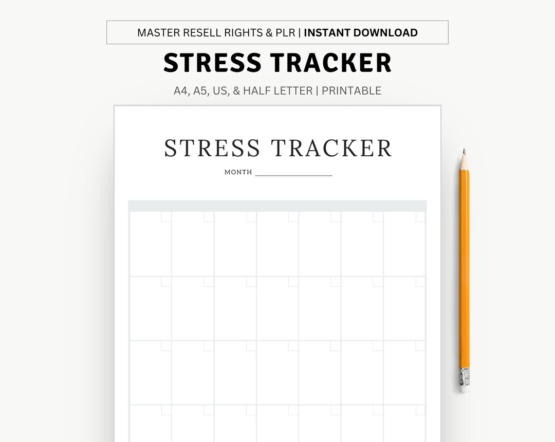 Printable Stress Tracker Planner Page - Stay Organized and Relaxed With ...