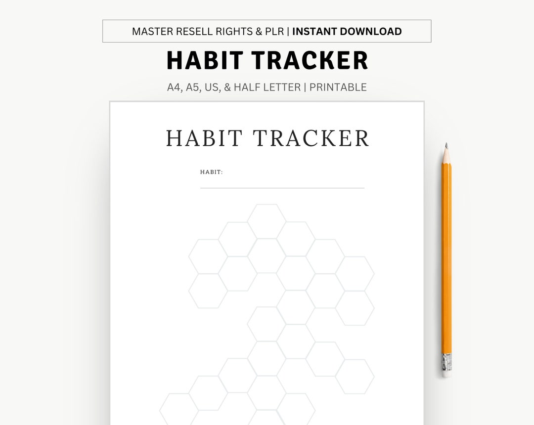 Daily Habit Tracker Printable Planner Pages Daily Productivity Work ...