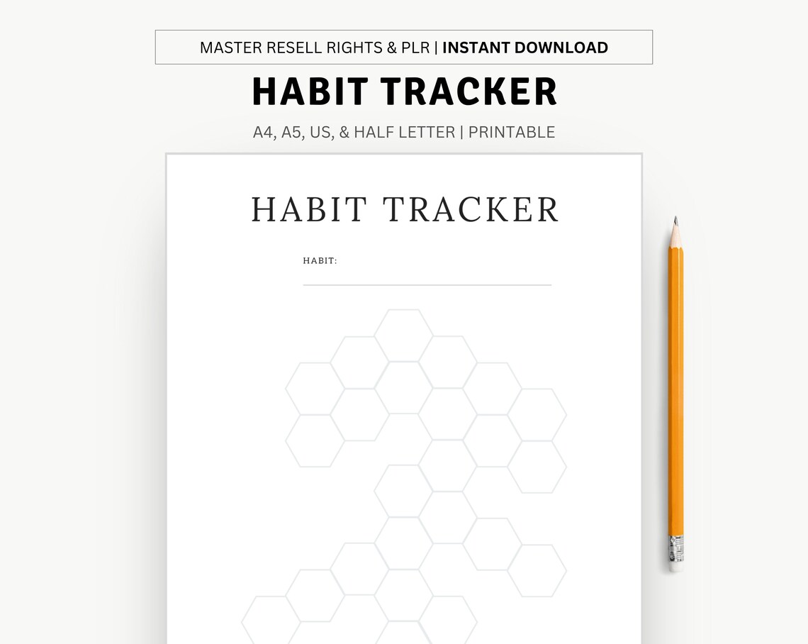Daily Habit Tracker Printable Planner Pages Daily Productivity Work ...