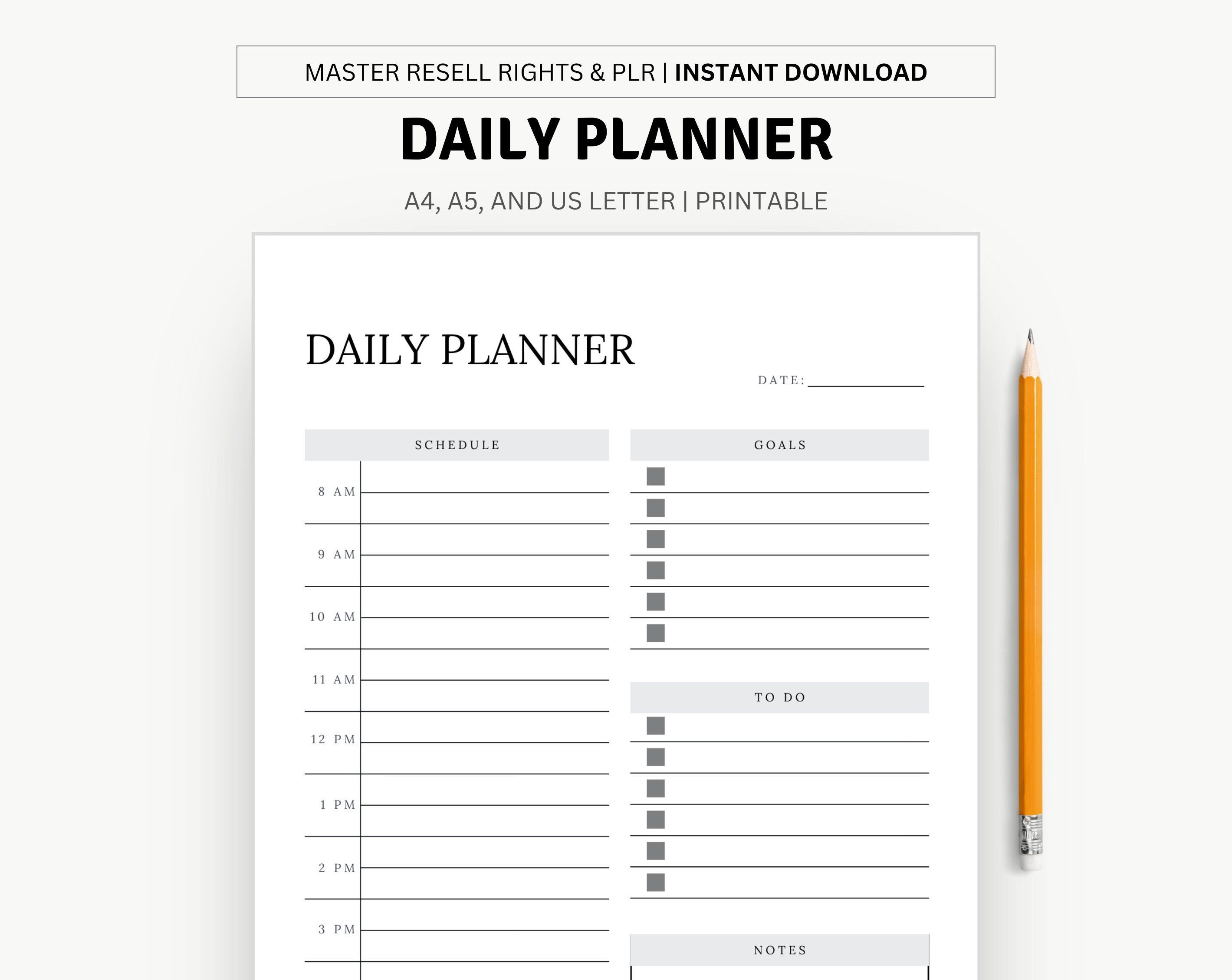 Printable Daily Planner Fillable Daily to Do List Productivity Planner ...