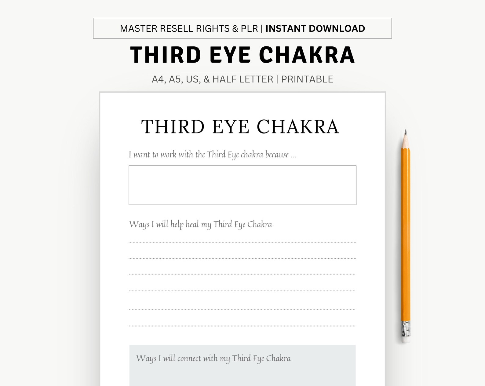Printable Third Eye Chakra Planner A4, A5, US Letter, and Half Letter ...