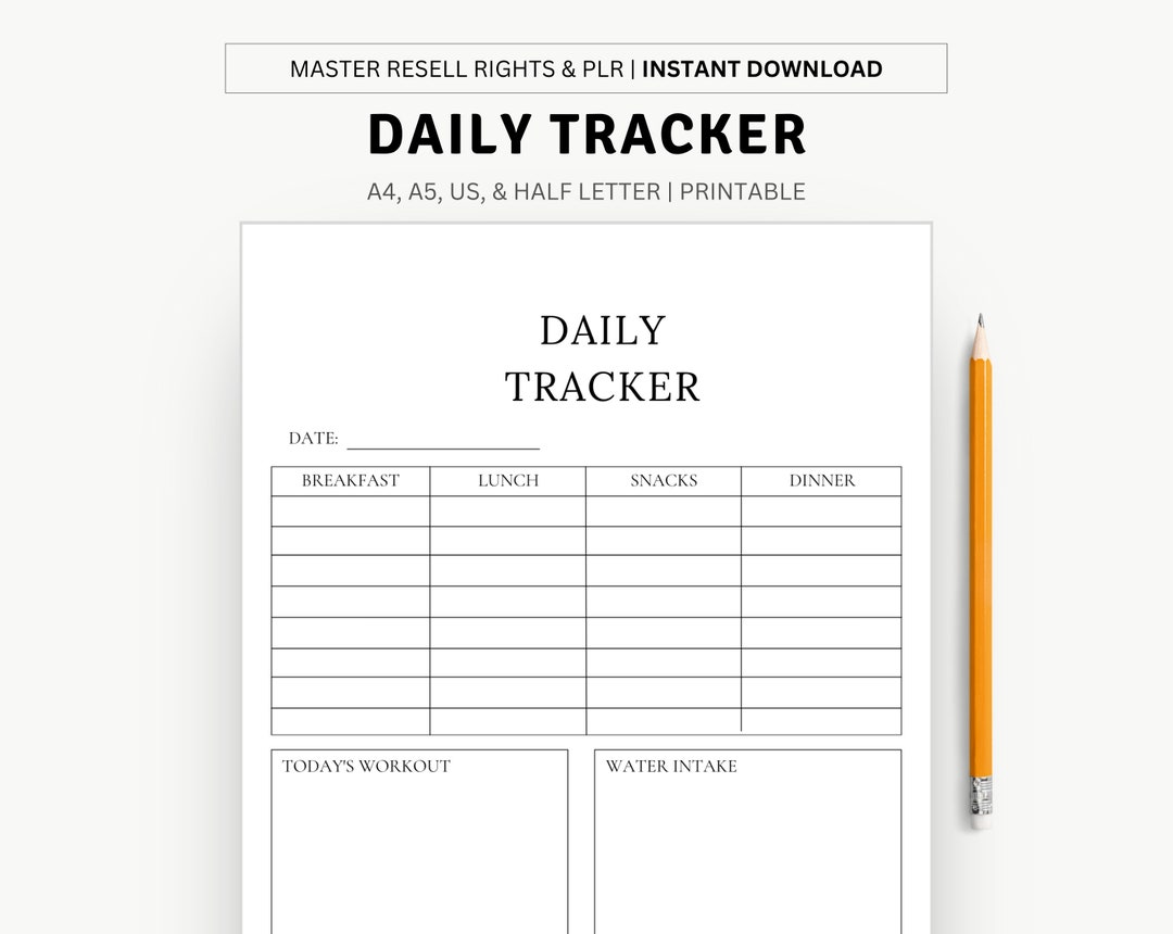 Printable Daily Tracker Planner Boost Productivity & Achieve Goals With ...