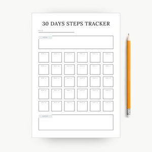 Printable 30 Day Step Tracker Planner - A4, A5, US Letter, Half Letter ...