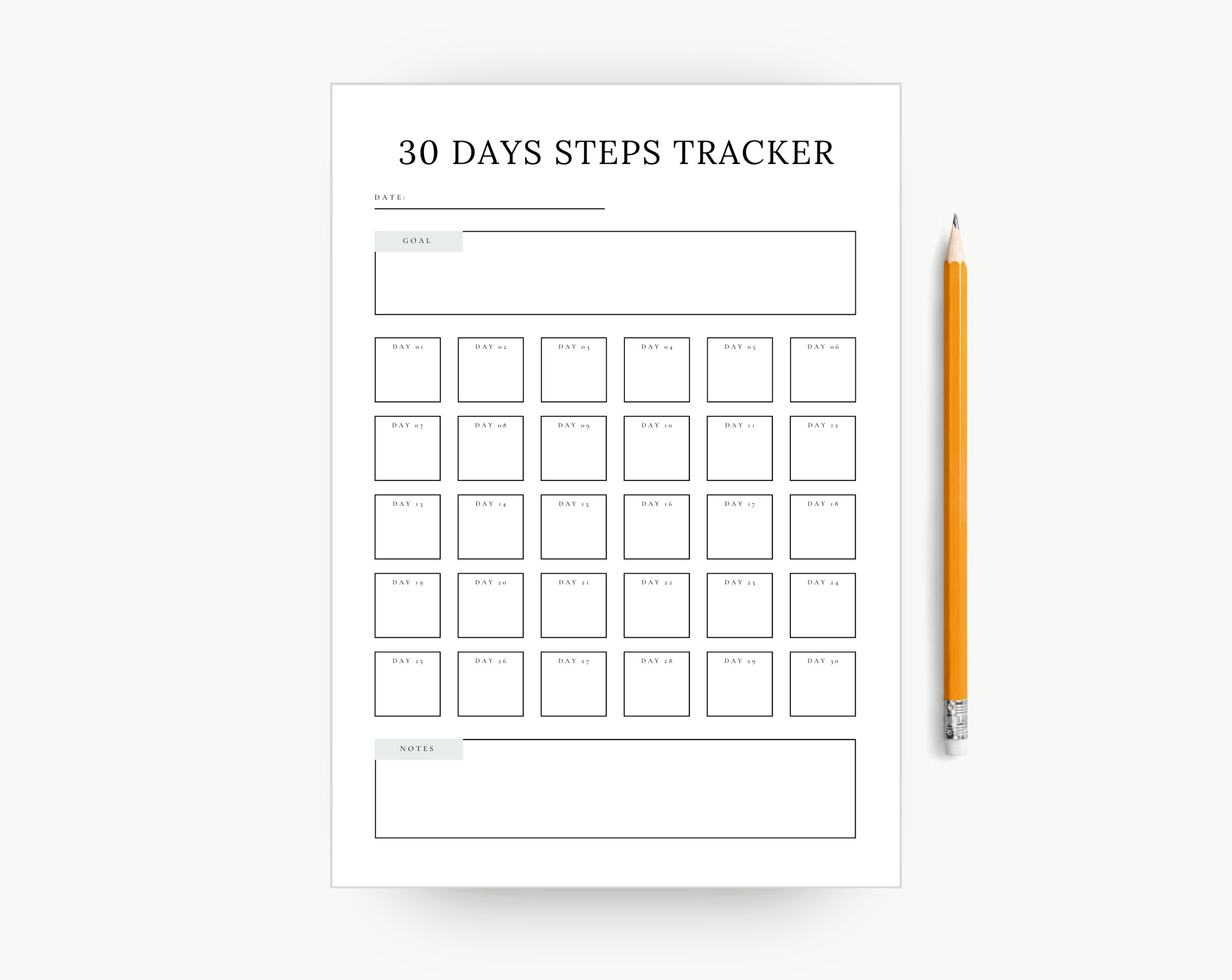 Printable 30 Day Step Tracker Planner - A4, A5, US Letter, Half Letter ...