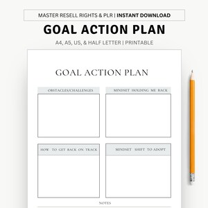 Printable Goal Action Plan Personal Growth Planners A4, A5, US Letter ...