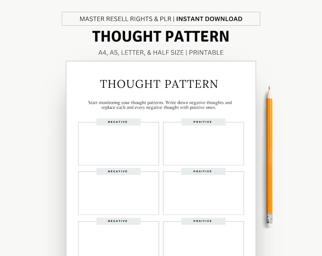 Thought Pattern Printable Planner Pages Daily Productivity Work Sheet ...