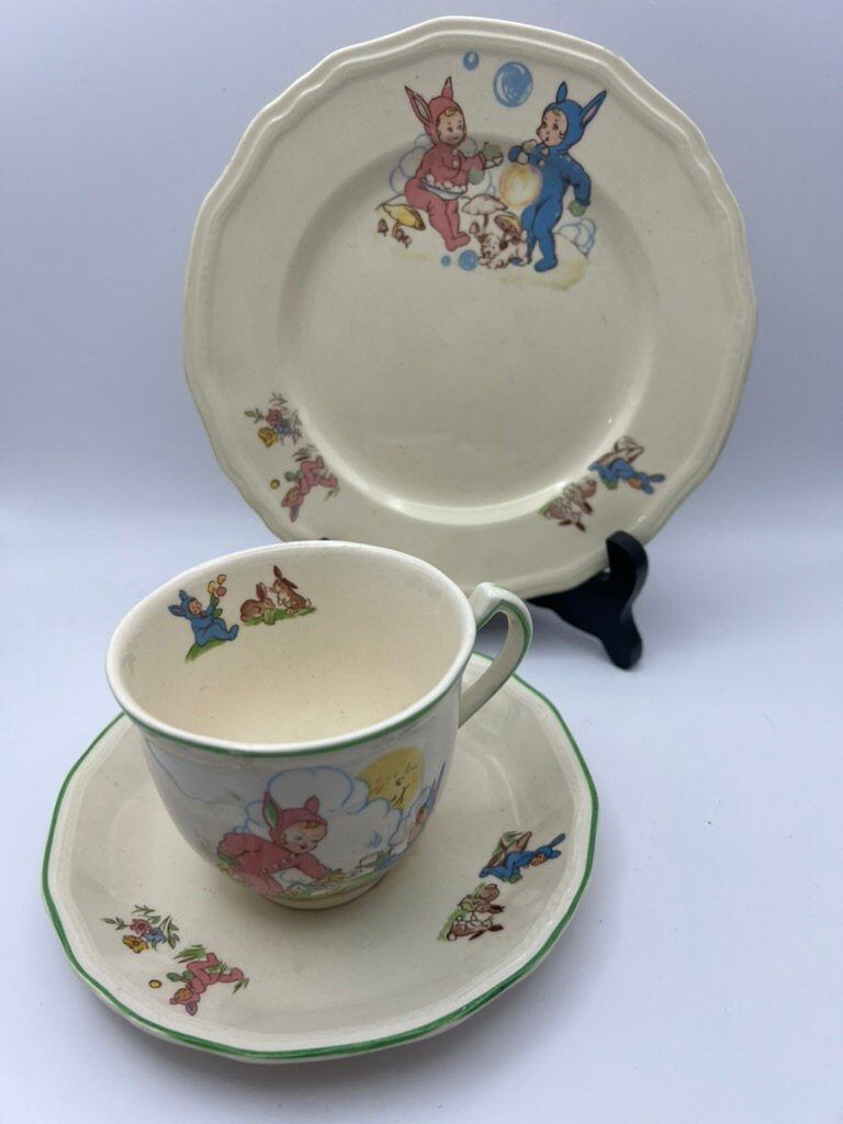 Vintage Alfred Meakin Pixie Bunny Plate, Cup and Saucer Set 3pc - Etsy