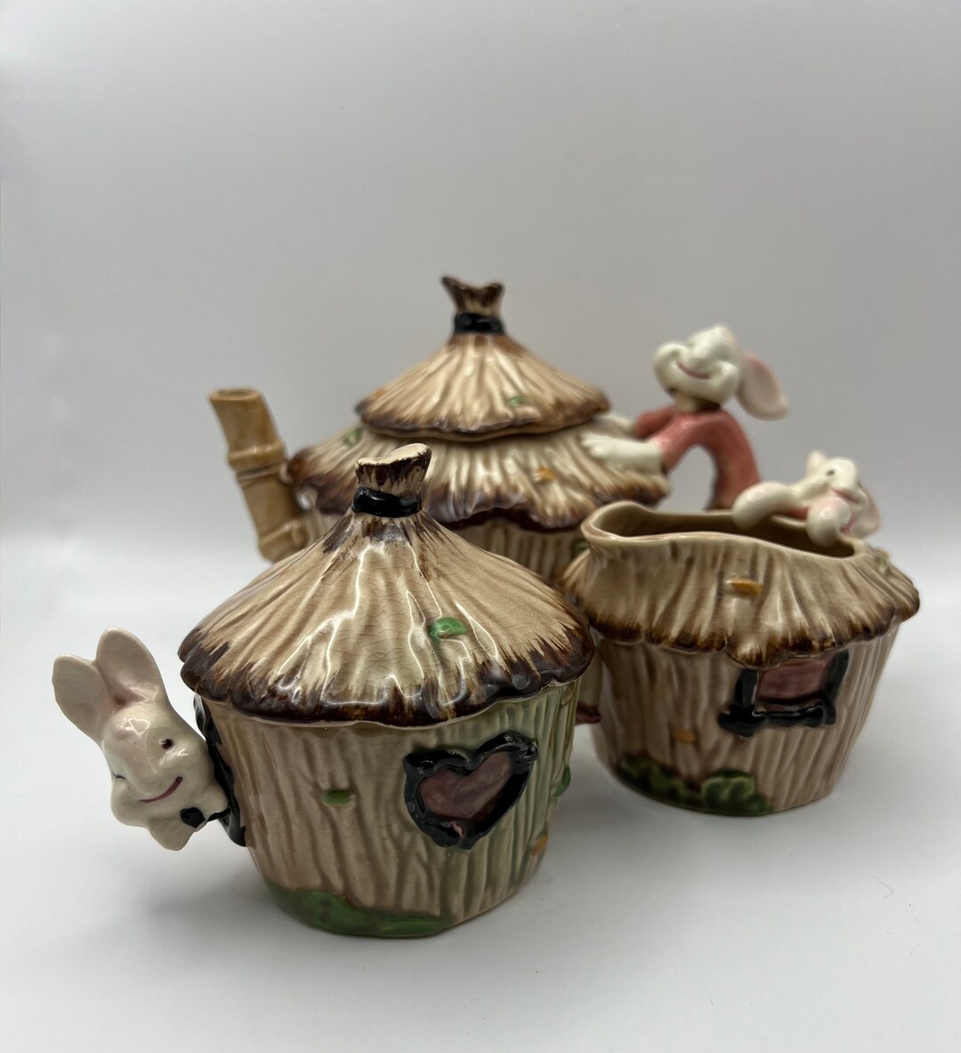 Vintage Easter Teapot and Creamer Set - Etsy