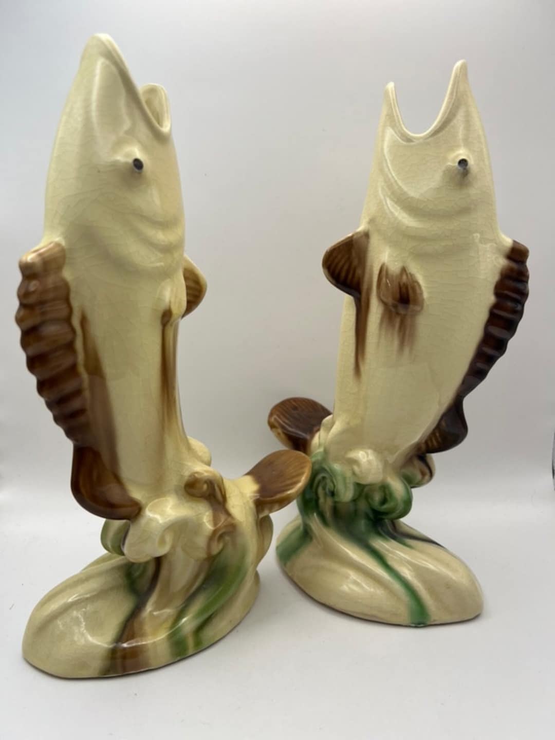 Vintage Fish Vase / Statue Set of 2 - Etsy