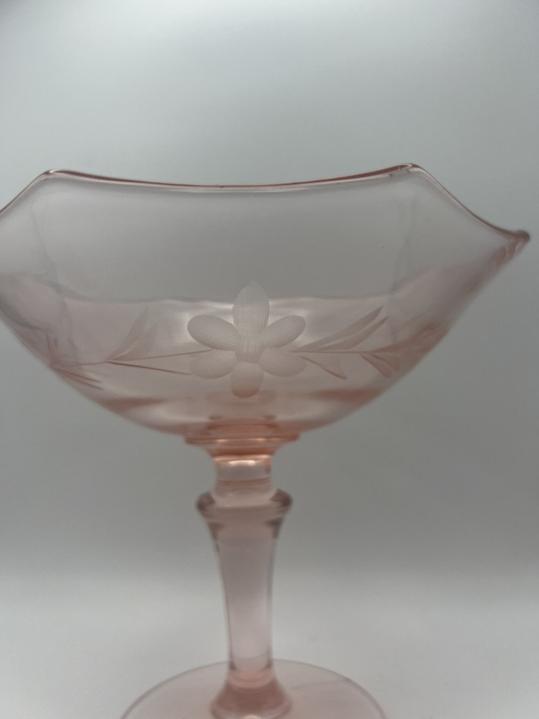 Vintage Pink Depression Glass Compote / Pedestal Dish - Etsy