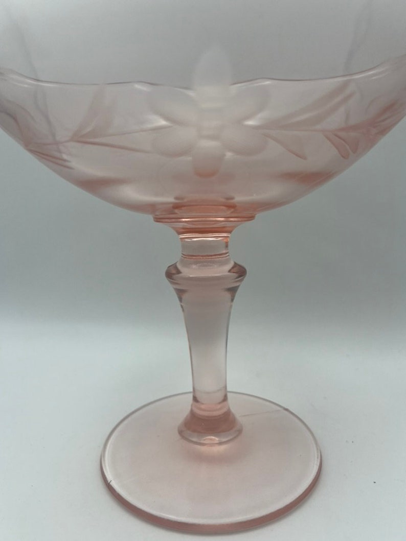 Vintage Pink Depression Glass Compote / Pedestal Dish - Etsy