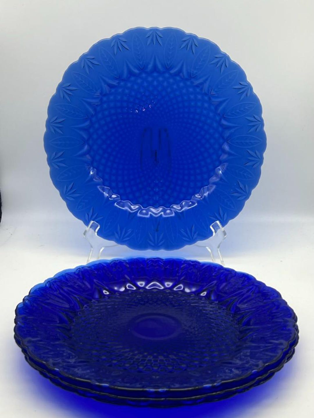 Vintage Avon Royal Sapphire Glass Plates Cobalt Blue - Set of 4 - Etsy