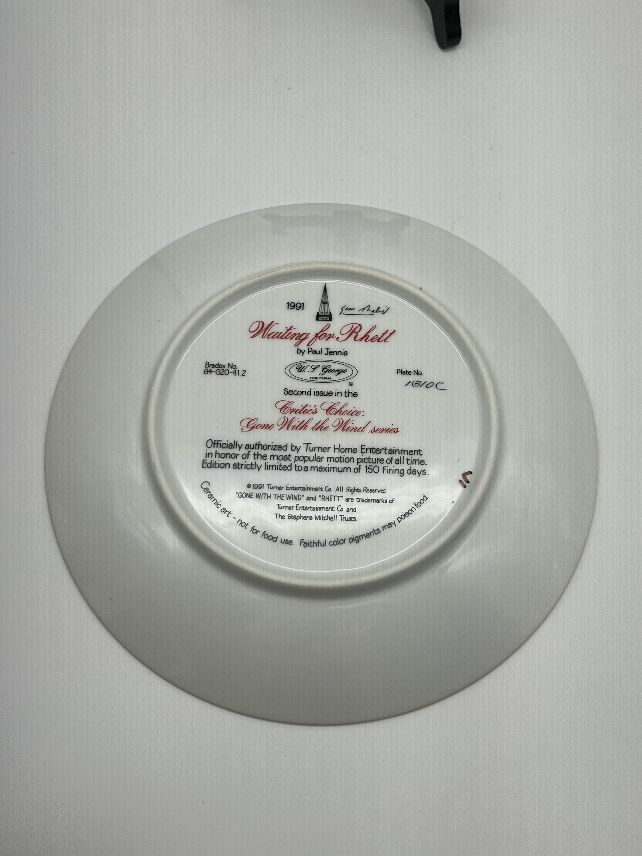 Vintage W.S. George Gone With the Wind Collector Plate Waiting for ...