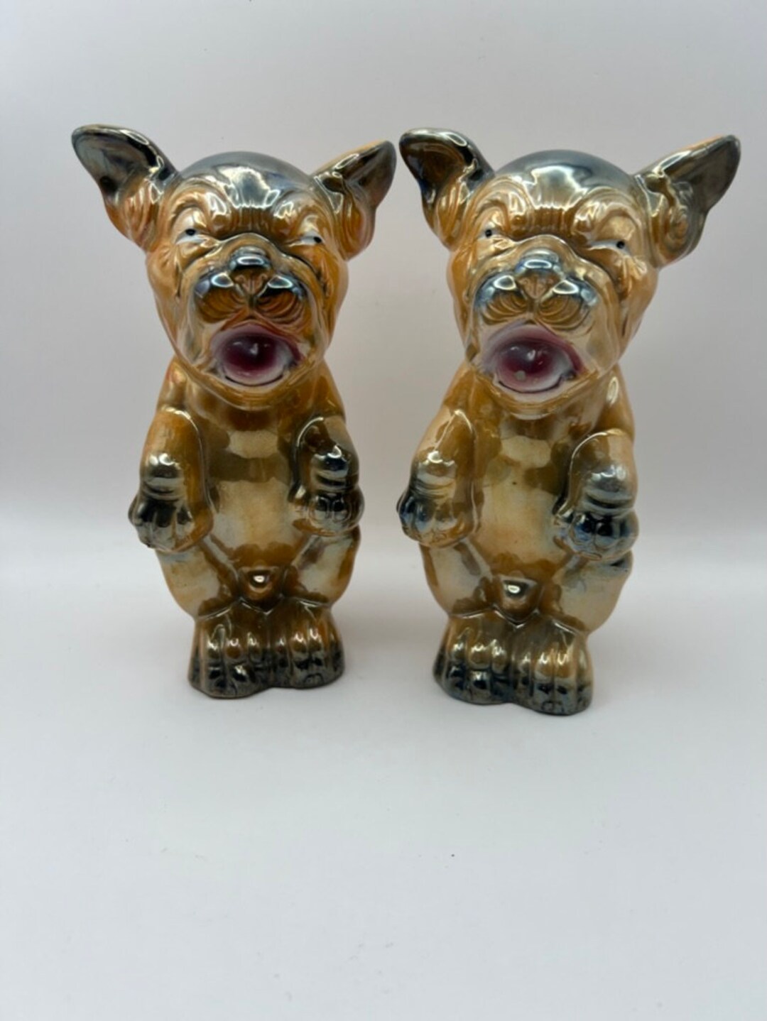 Antique 1930's Lustreware Ceramic Conzo Dog Figurines - Set of 2 - Etsy