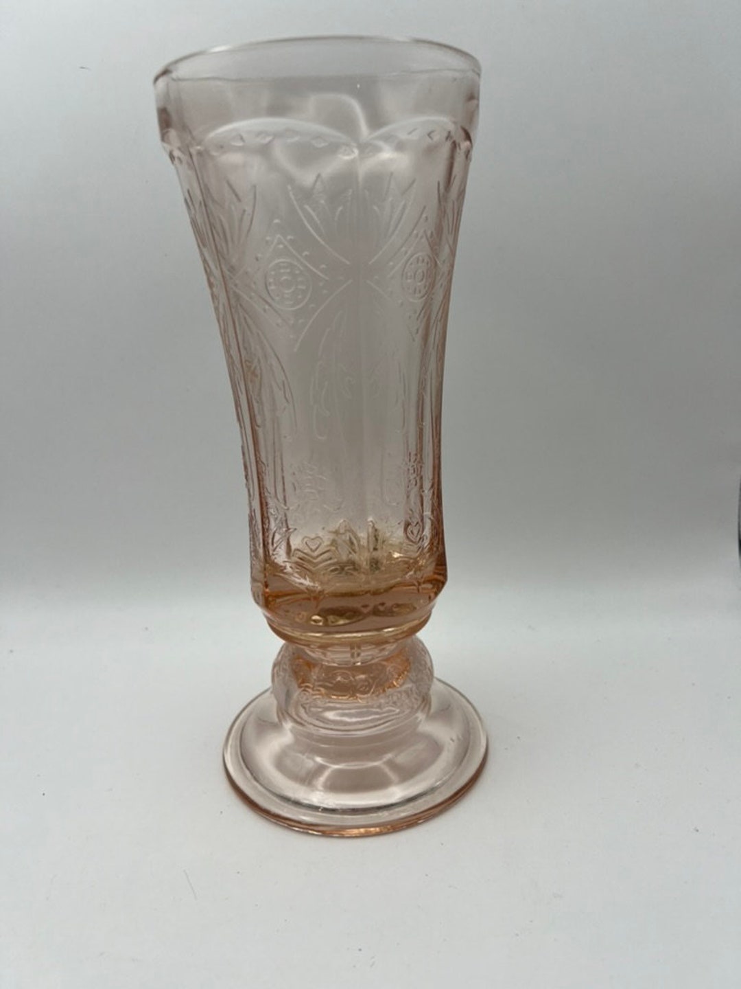 Vintage Indiana Glass Co. Recollection Madrid Scroll Design Pink Vase ...