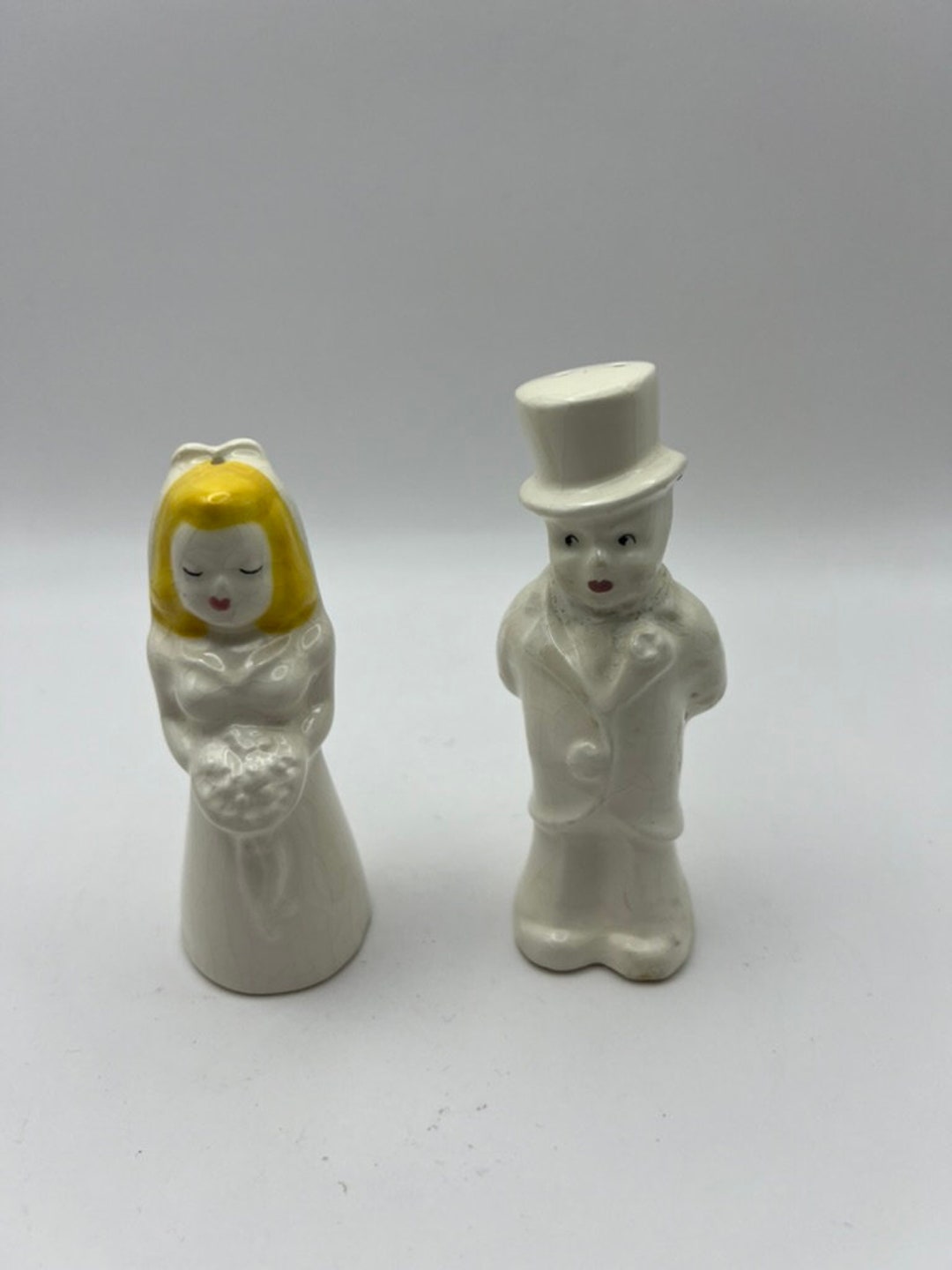 Hollywood Pottery Bride and Groom Salt & Pepper Shakers - Etsy