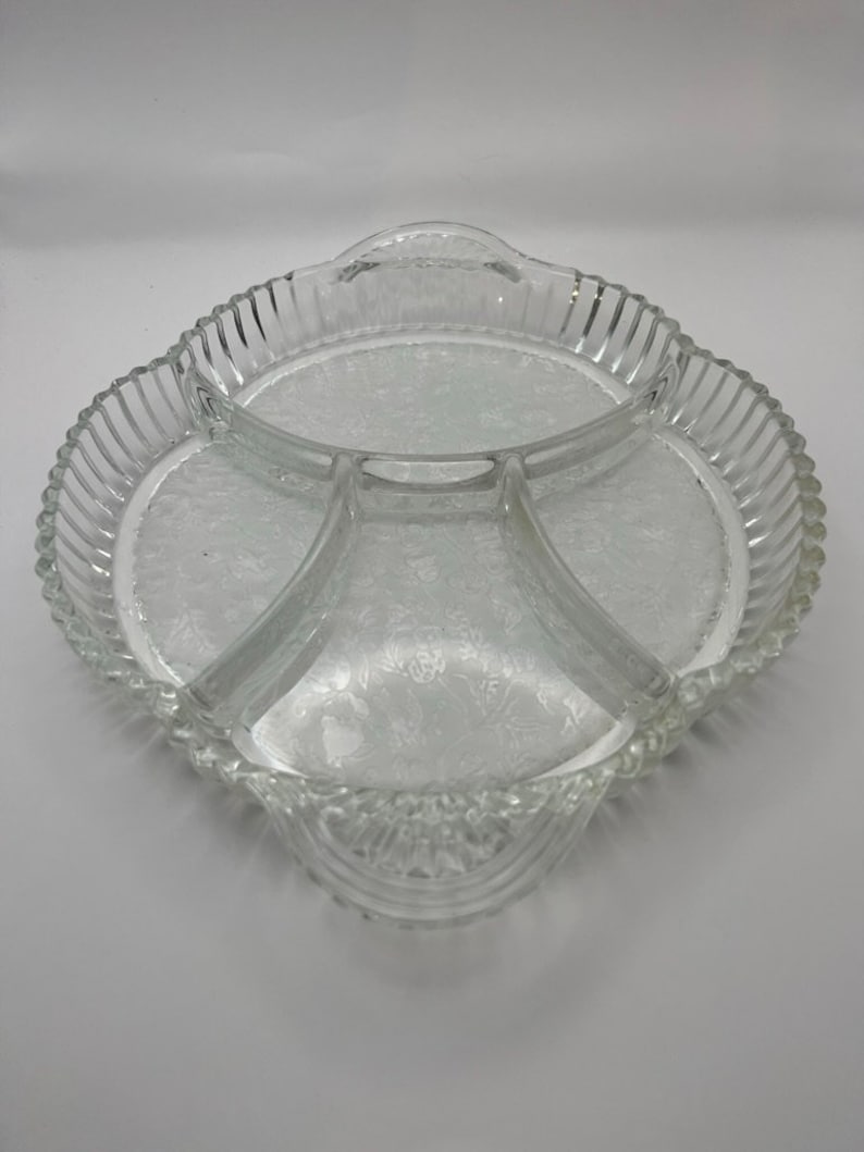 Vintage Relish Tray With Etched Design - Etsy