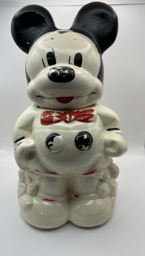 Vintage 1940's Disney Turnabout Mickey & Minnie Mouse Bisque Cookie Jar - Etsy